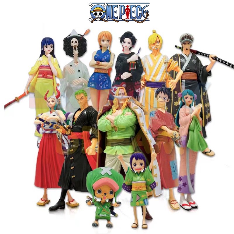 Action Figure One Piece Anime Luffy Zoro Sanji Robin Wano País ...