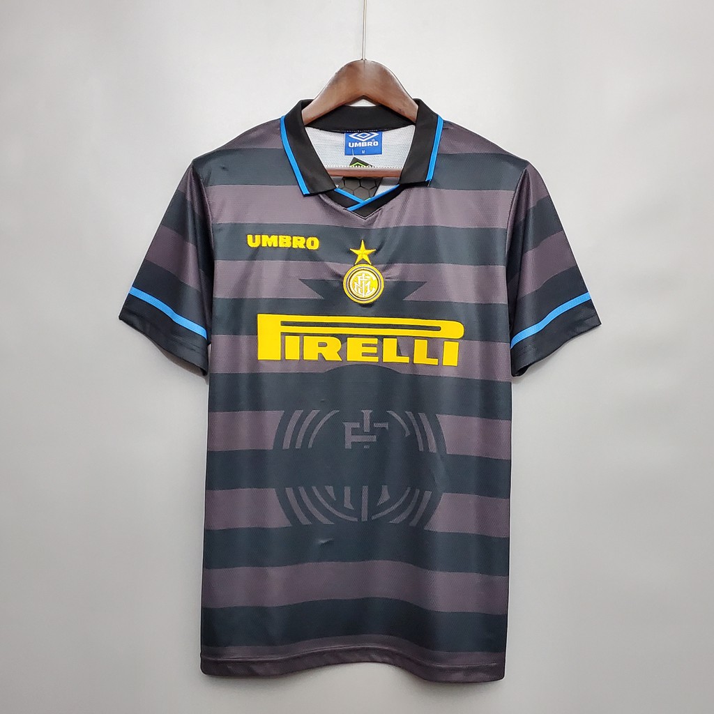 Camisa De Futebol Ronaldo 97 / 98 Camisa Retrô Inter De Milan 97 / 98 ...