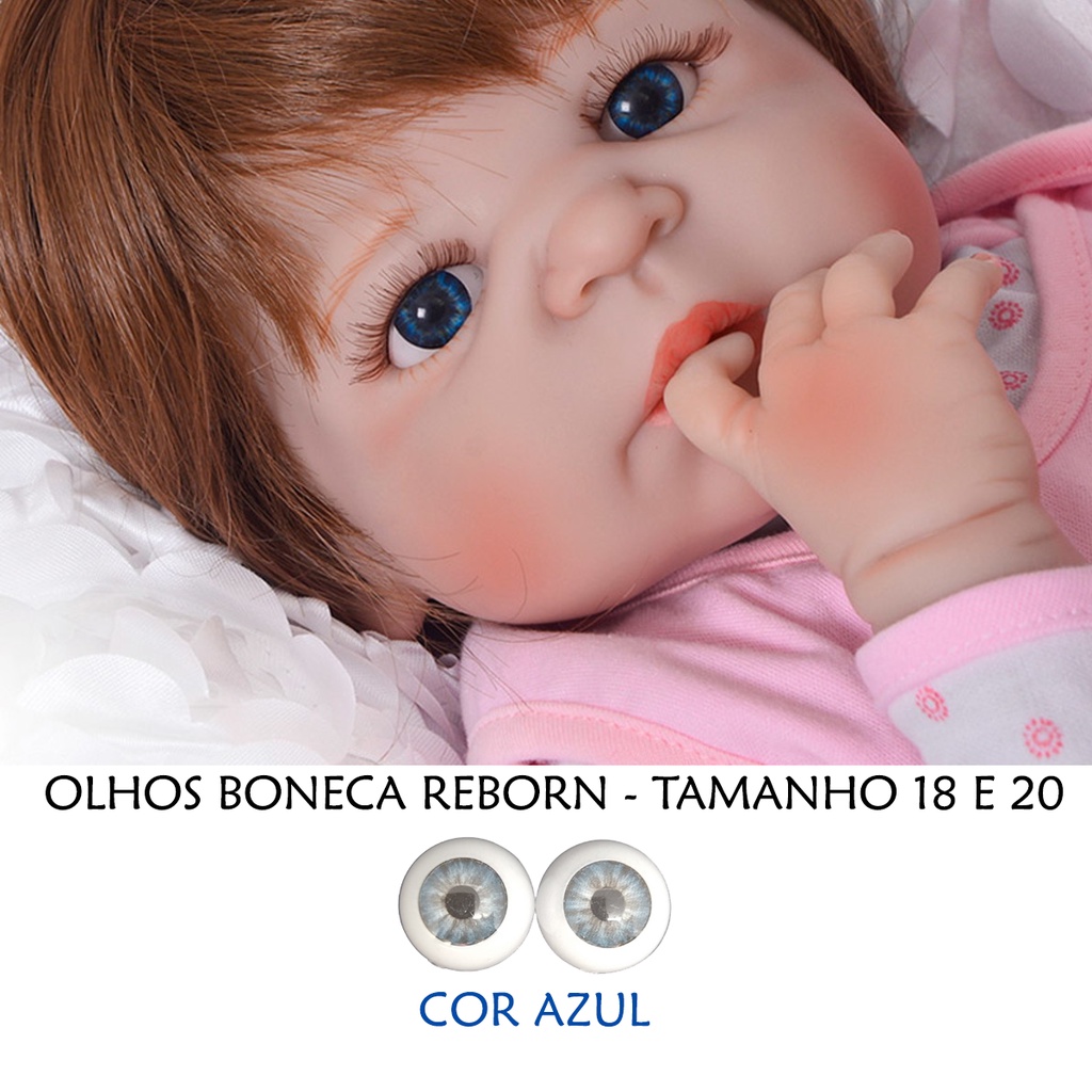 10 Pares Olhos Cor Azul Boneca Bebê Reborn Pelúcia Tam 18/20 | Shopee ...