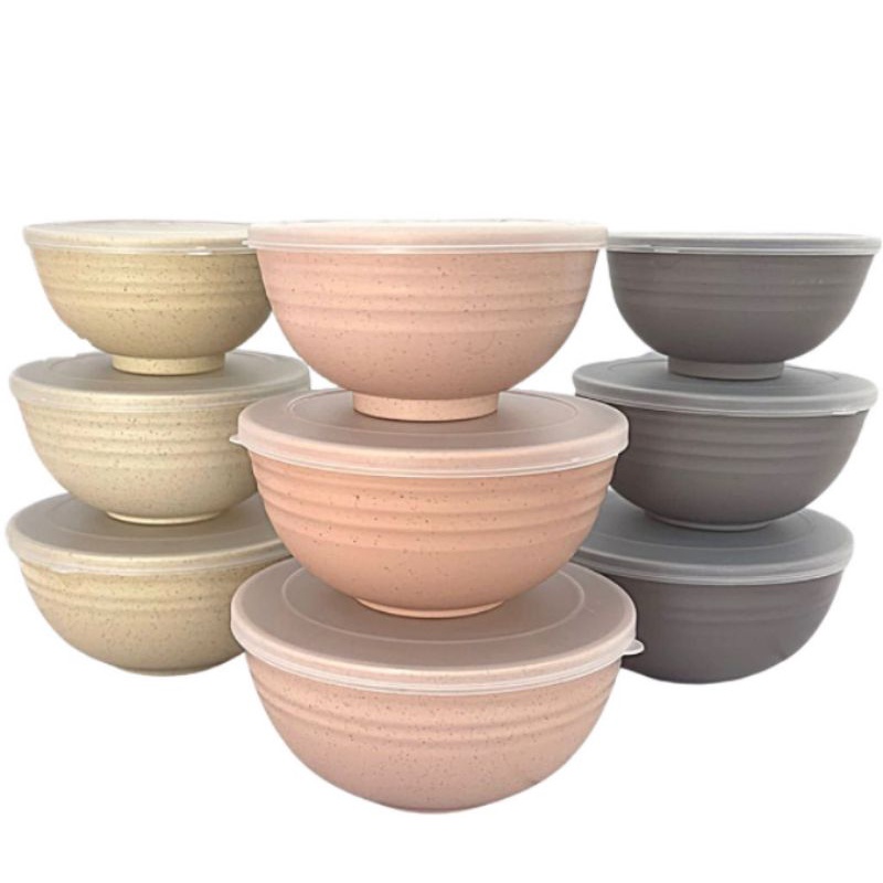 Conjunto Bowls 3 peças de bambu Luxo Original com tampa | Shopee Brasil