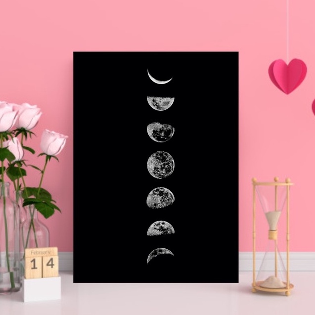 Quadro Fases da Lua em MDF 20x30cm | Shopee Brasil
