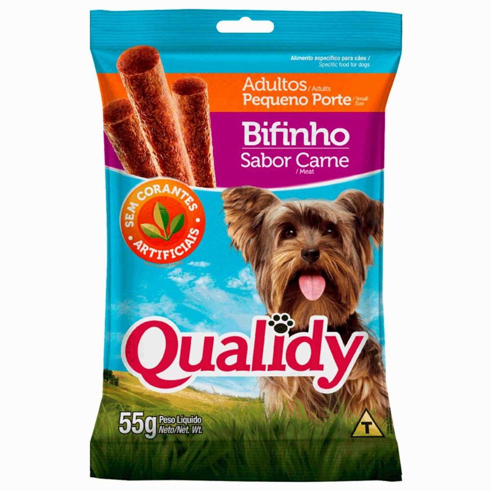 20 Petiscos Bifinho para cachorro Qualidy 55g | Shopee Brasil