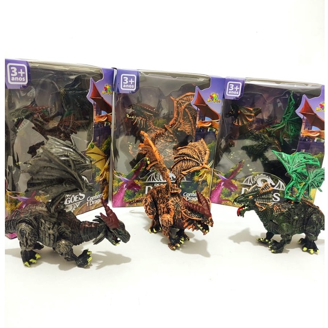 Brinquedo Dragão 12cm Coleção Reino Dos Dragões Colecionável Art Brink