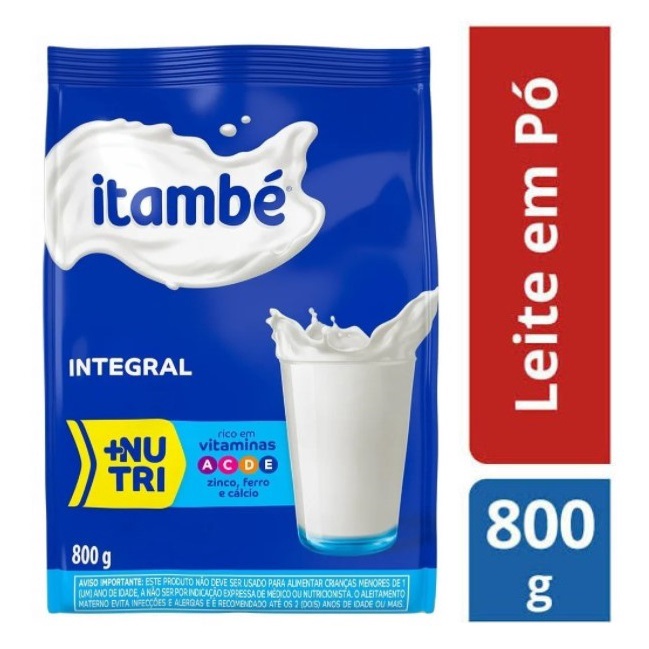 Leite em Pó Itambé Integral Sachê Saco 800gr | Shopee Brasil