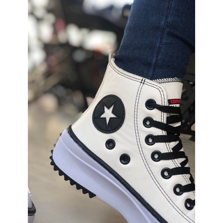 Bota All Star Taylor Plataforma Cano ALTO Tratorado/Branco Courino/Sola ...