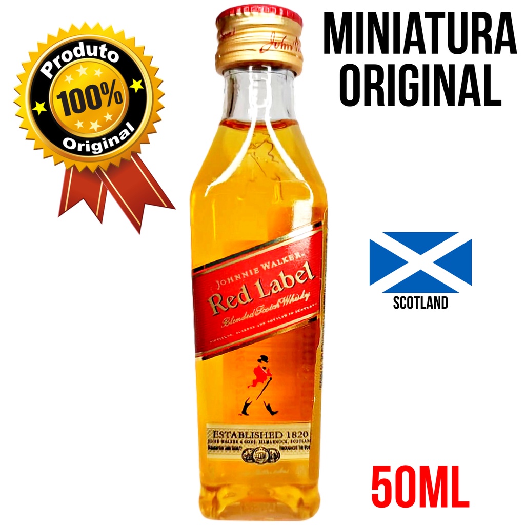 Mini Whisky Johnnie Walker Red Label 50ml Original | Shopee Brasil