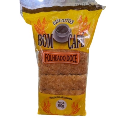 Biscoito 7 capas Bom Café folheado Doce 300g | Shopee Brasil