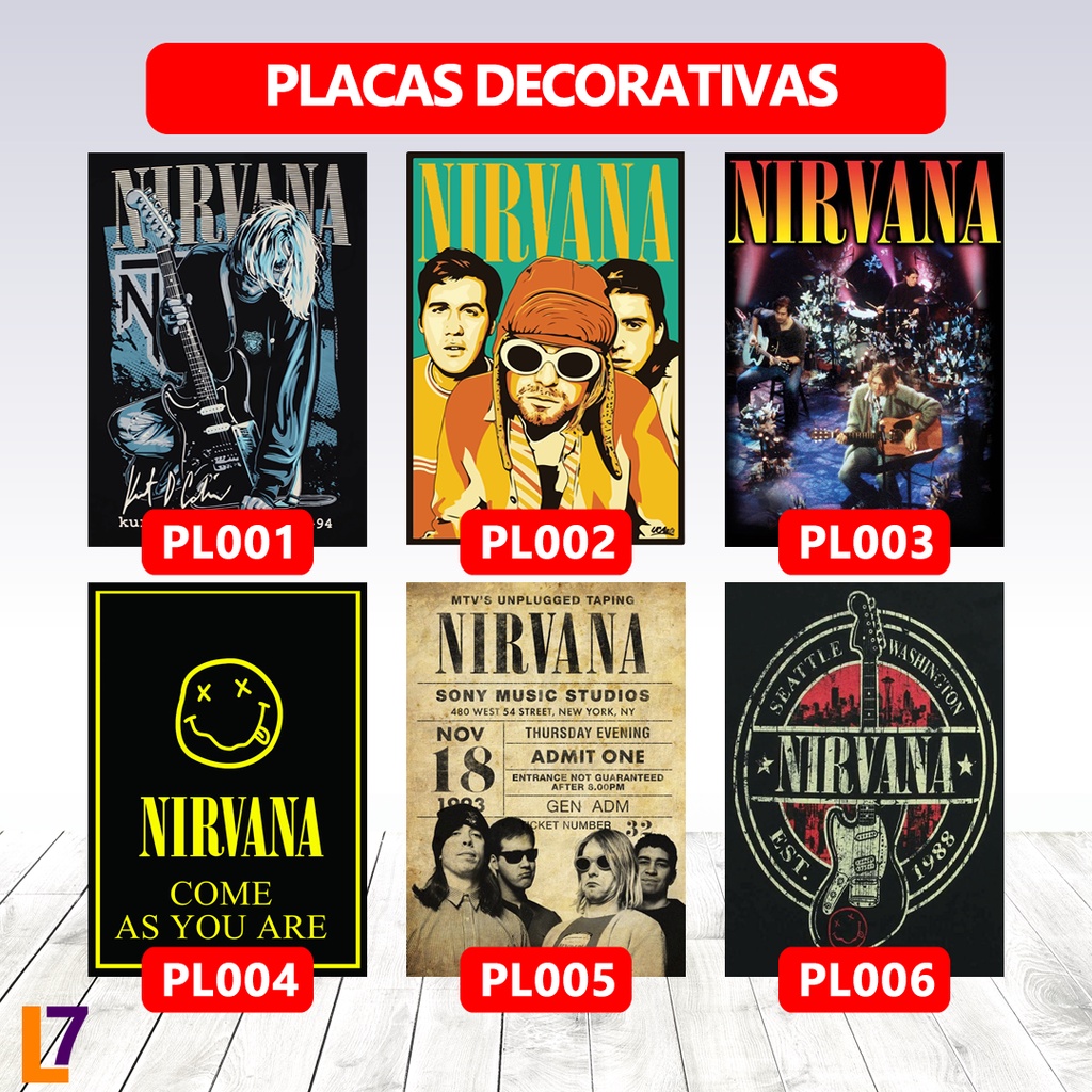 Placas Decorativas Nirvana Em Mdf Shopee Brasil