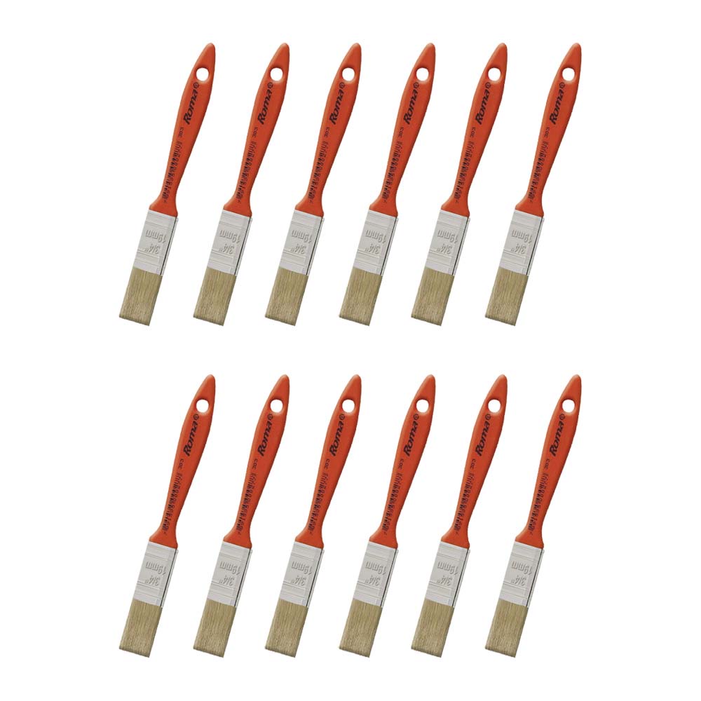 Kit 12 Pincel Trincha 3/4 Polegada Roma Verniz 303 Madeira | Shopee Brasil