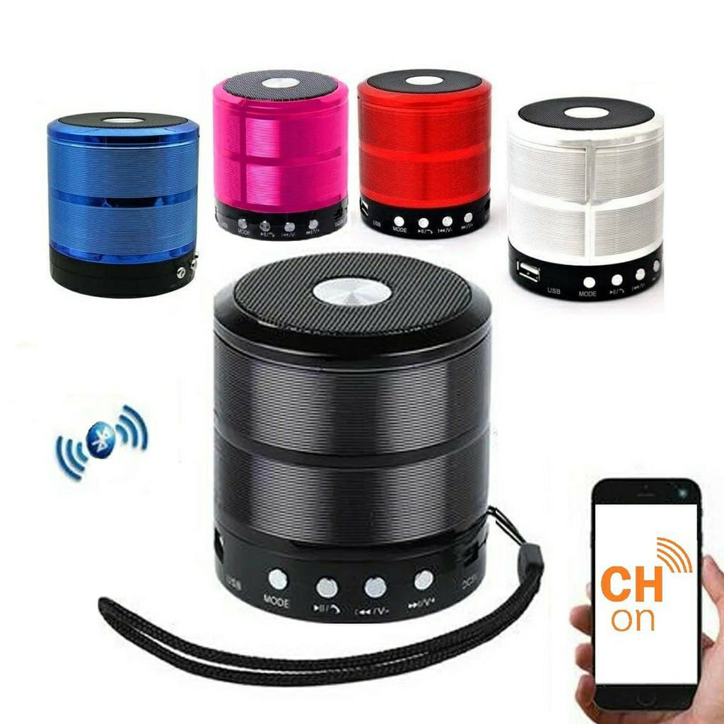 Mini Caixinha de Som Speaker Ws-887 Bluetooth Portatil USB + Ganha Cabo ...