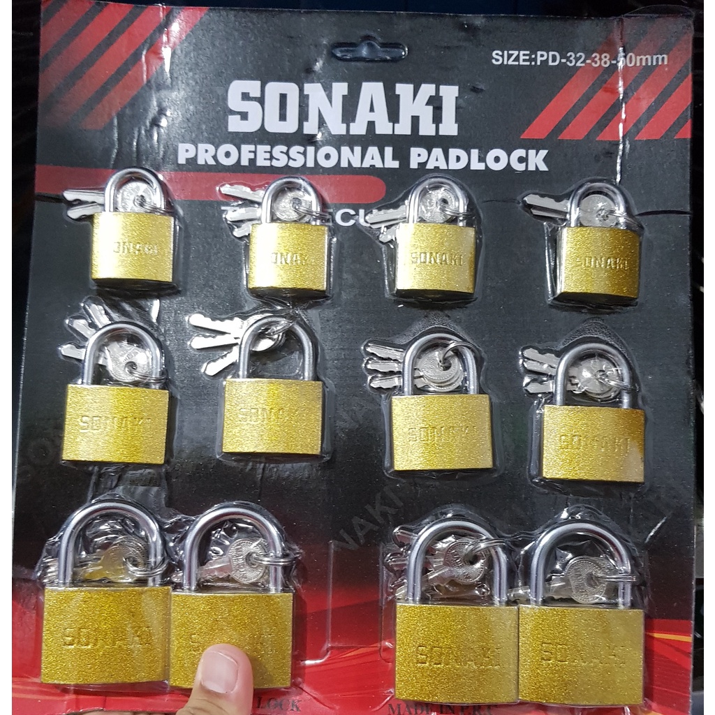 Cartela de Cadeado 32 -38-50 mm Importado Mista 12 cadeados | Shopee Brasil