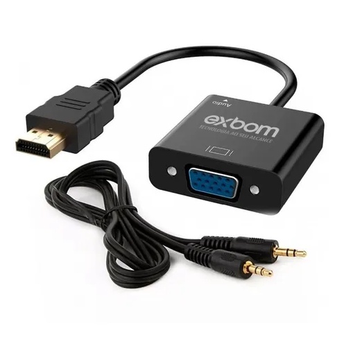 Cabo Adaptador Conversor HDMI para VGA com saída P2 de Áudio - PC ...