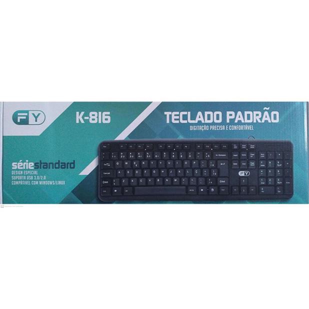 Teclado USB KTS K816 de comput com fio | Shopee Brasil