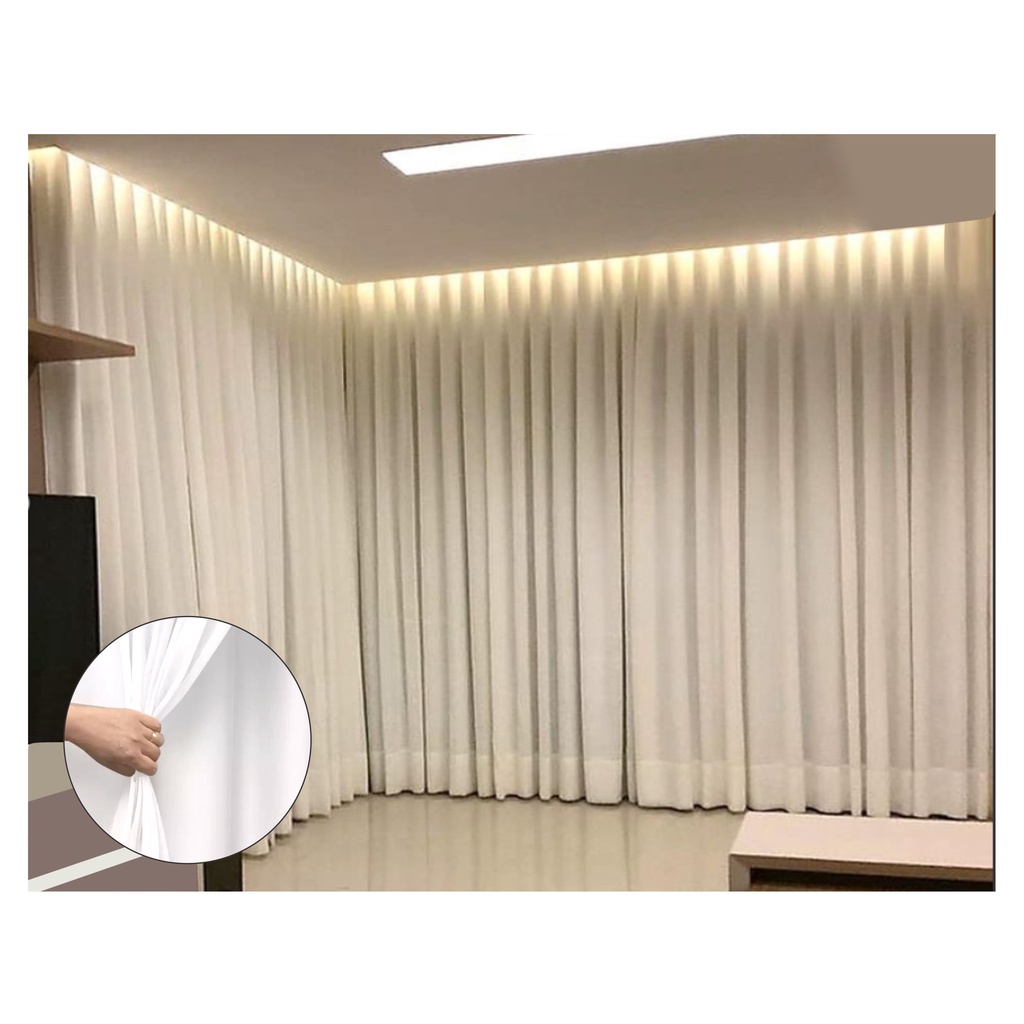 Cortina Gaze Linho E Blackout 100% - 12m ( 4 PARTES) X ALTURA - Trilho ...