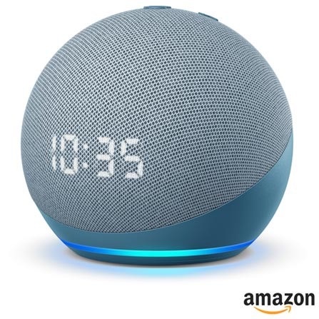 Amazon Echo Dot 4th Gen with clock assistente virtual alexa display ...