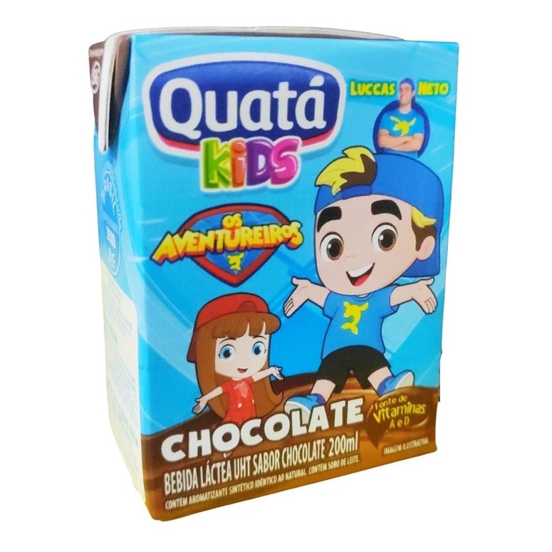 Bebida Lactea Quata Kids Chocolate Lucas Neto 200ml | Shopee Brasil
