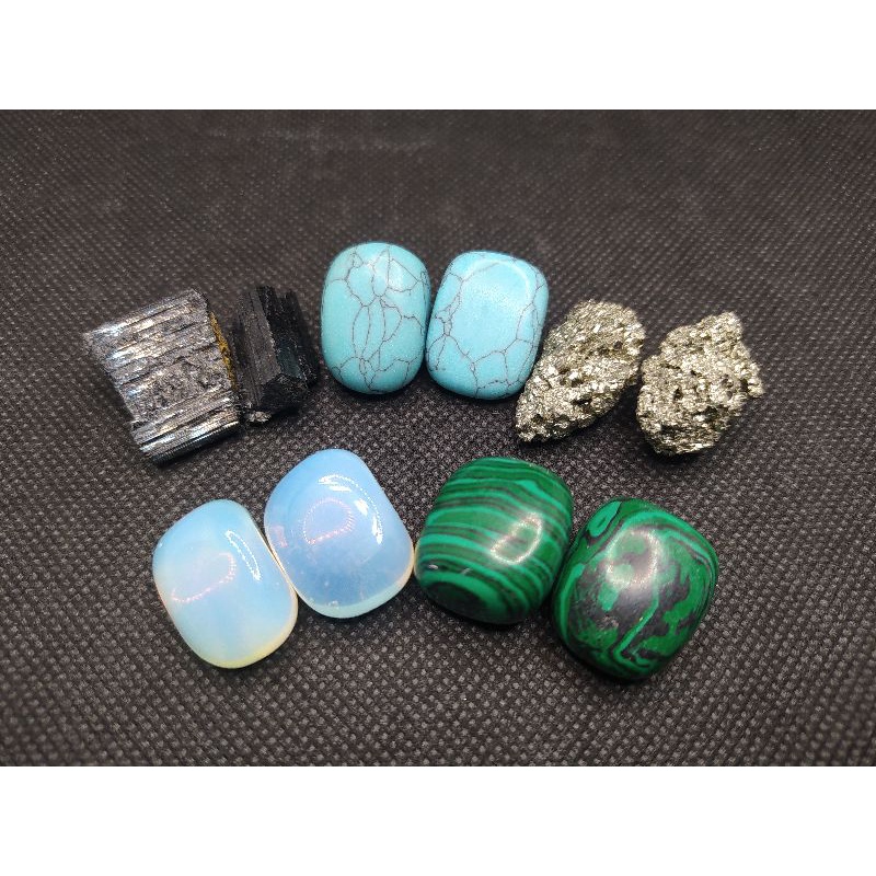 Lote Pedra Rolada Citrino, Pedra da Lua, Quartzo Rosa, Pirita, Hematita ...