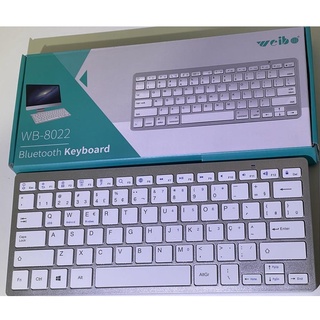 Teclado Weibo WB-8022 Bluetooth Keyboard Sem fio, Elegante e Simples ...