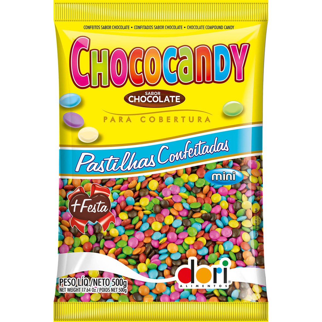 Chococandy Mini Confeitos de chocolate colorido 500g Dori | Shopee Brasil