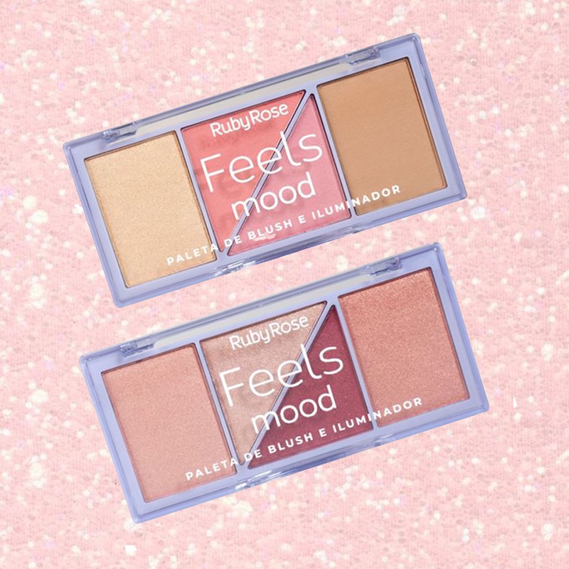 Paleta de Blush e Iluminador Feels Mood - Ruby Rose (HB7529) | Shopee Brasil
