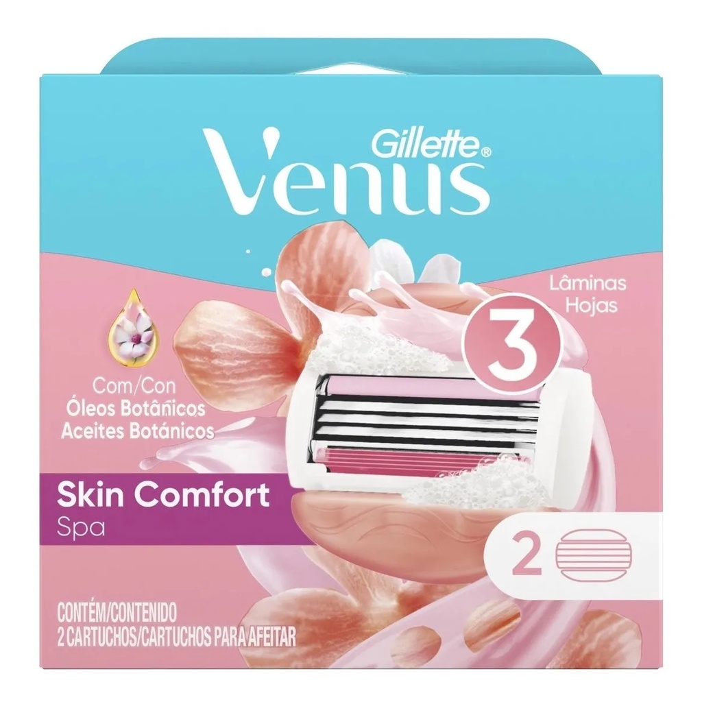 Refil de Gillette Venus Skiin Comfort Spa - 2 Un | Shopee Brasil