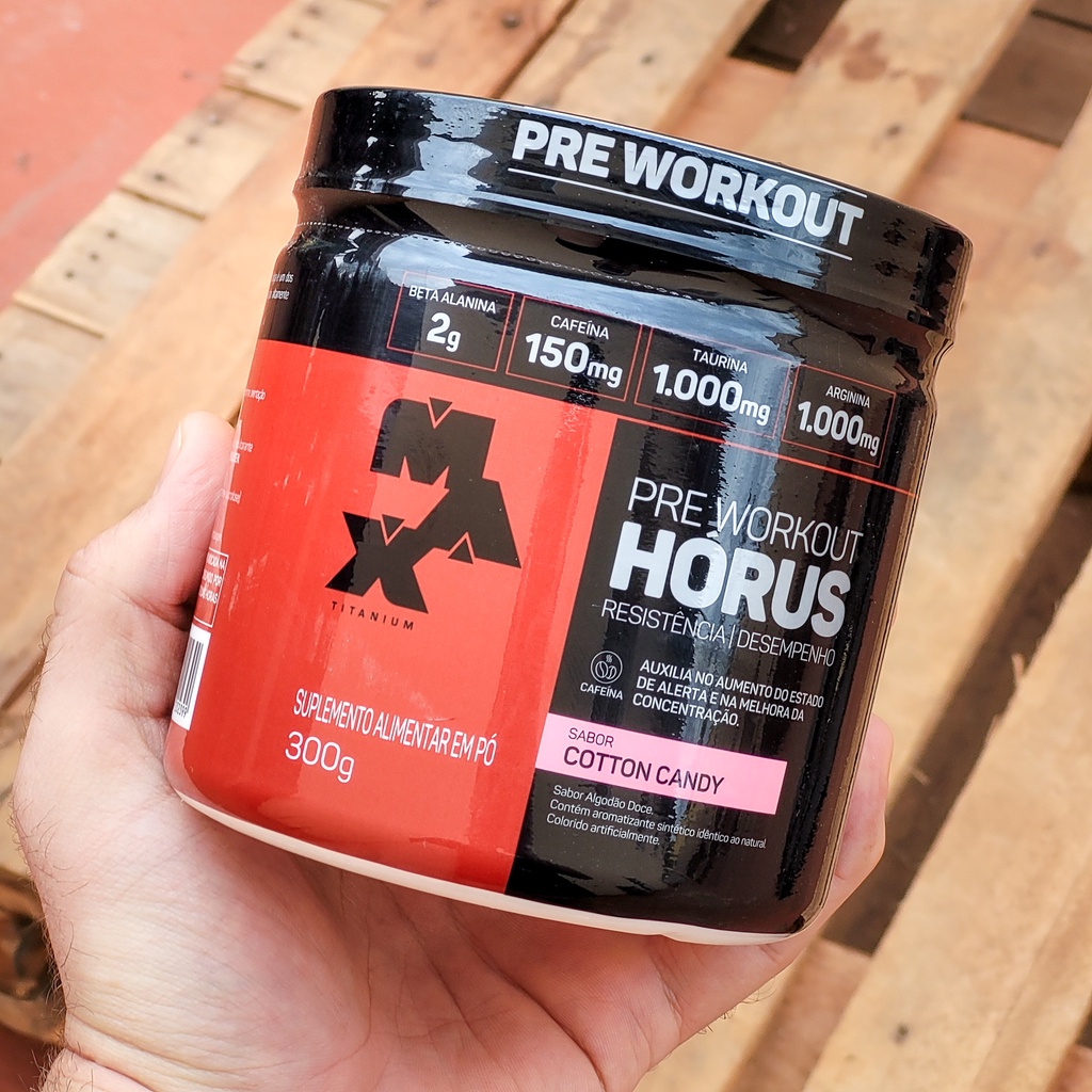 PRE TREINO MAX TITANIUM 300G - PRE WORKOUT HORUS - Escorrega o Preço