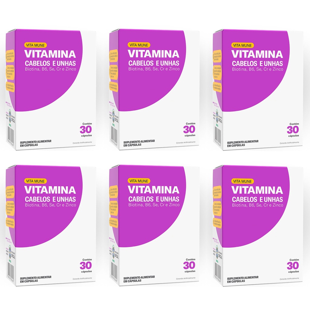 Vitamune Cabelos e Unhas CIMED Com Biotina Cromo e Zinco Kit 180 ...