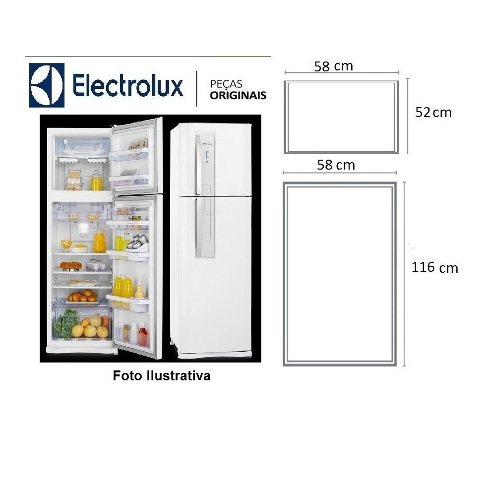 Jogo De Borracha Geladeira Electrolux Df42 Dw42x Encaixe | Shopee Brasil
