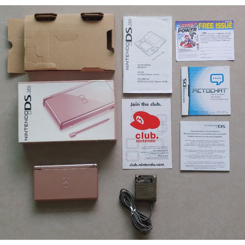 Nintendo Ds Lite + Caixa + Manual + Panfletos Extras Nds Lite Console ...