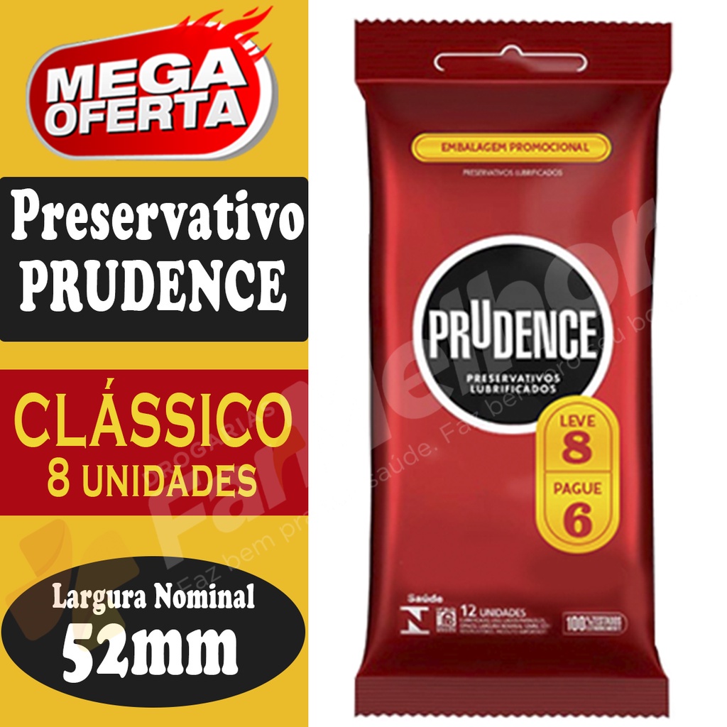 Preservativo Masculino Lubrificado Efeito Retardante Prudence Pacote ...