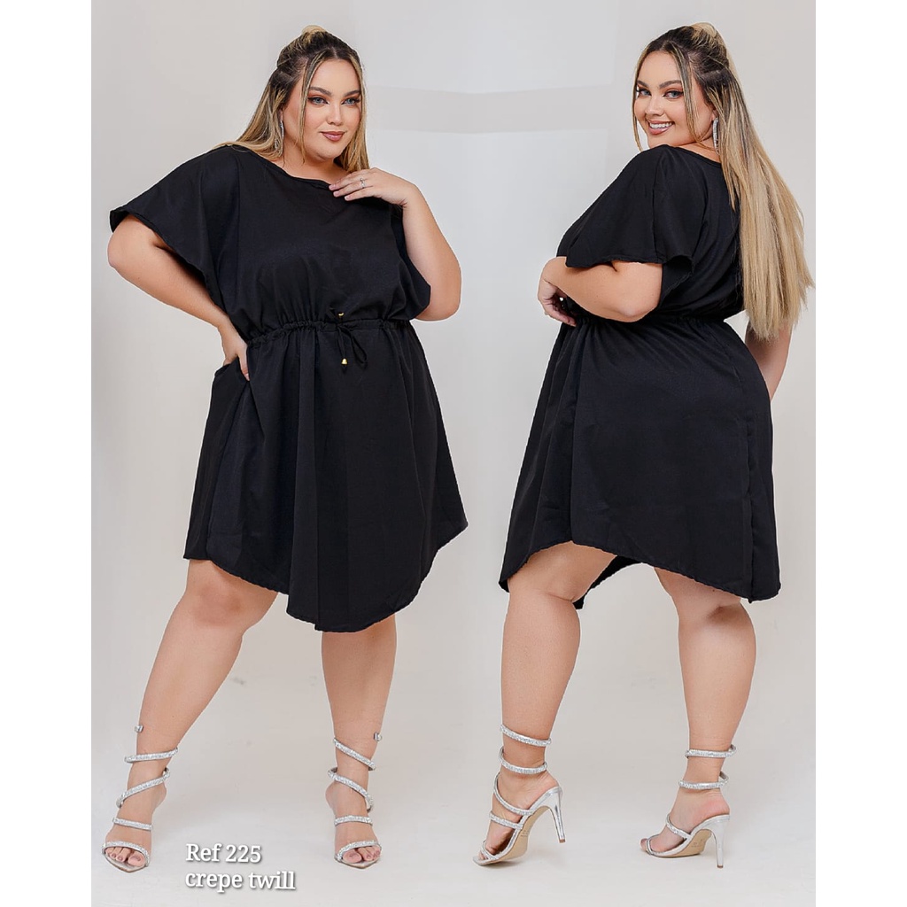 Vestido Feminino Curto Plus Size Soltinho Assimetrico | Shopee Brasil