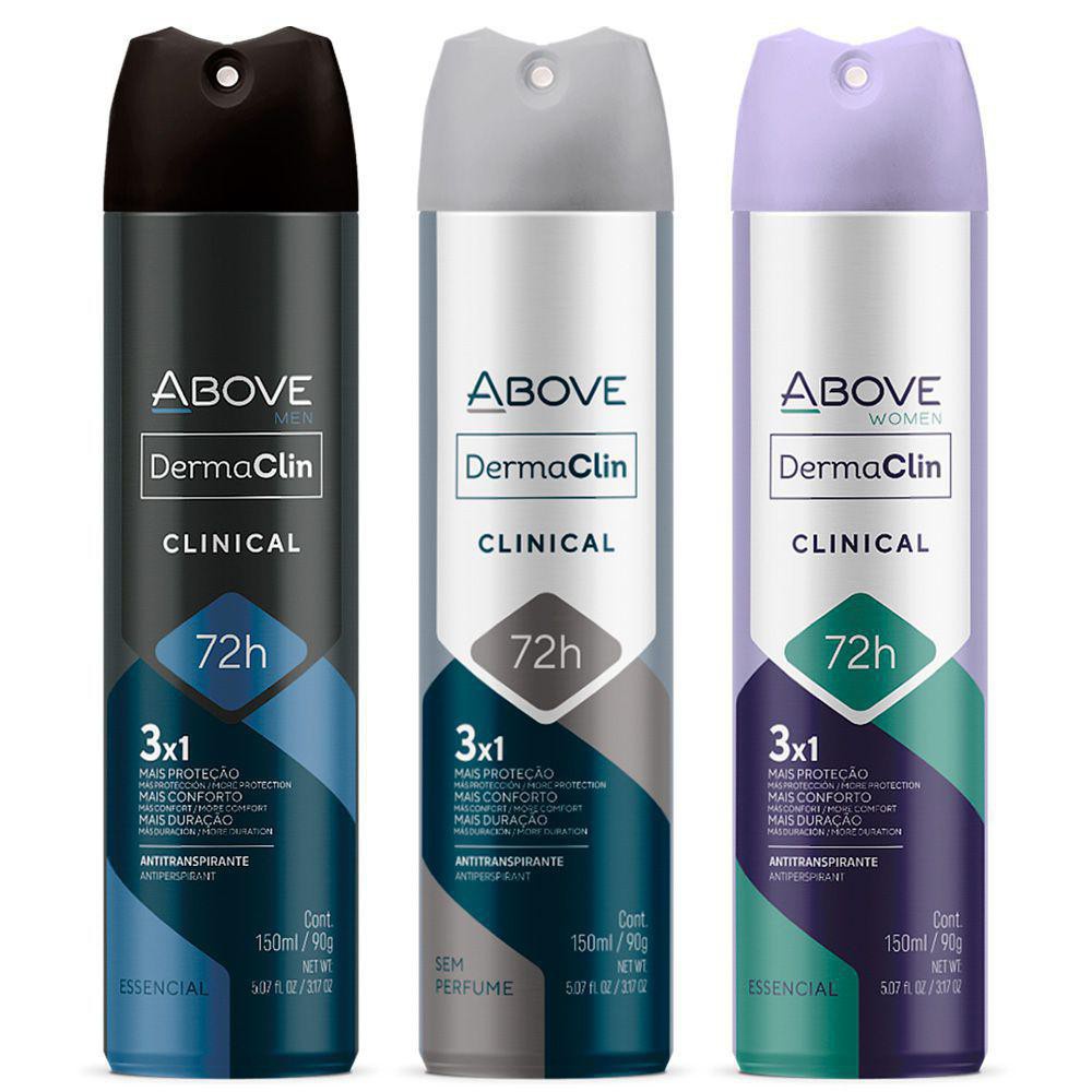Above Desodorante Aerosol Dermaclin Clinical - 150ml | Shopee Brasil