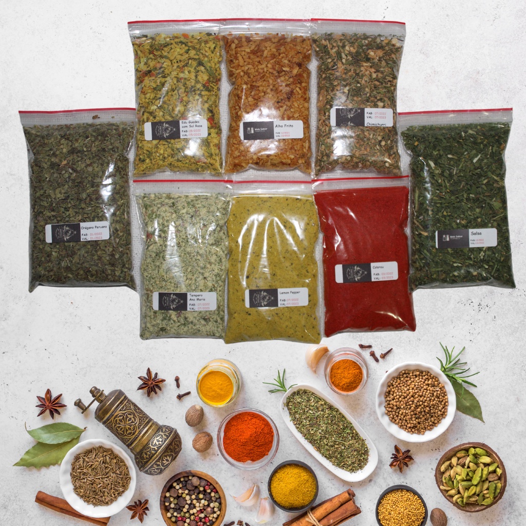 Kit Temperos Premium com 8 itens essenciais | Shopee Brasil