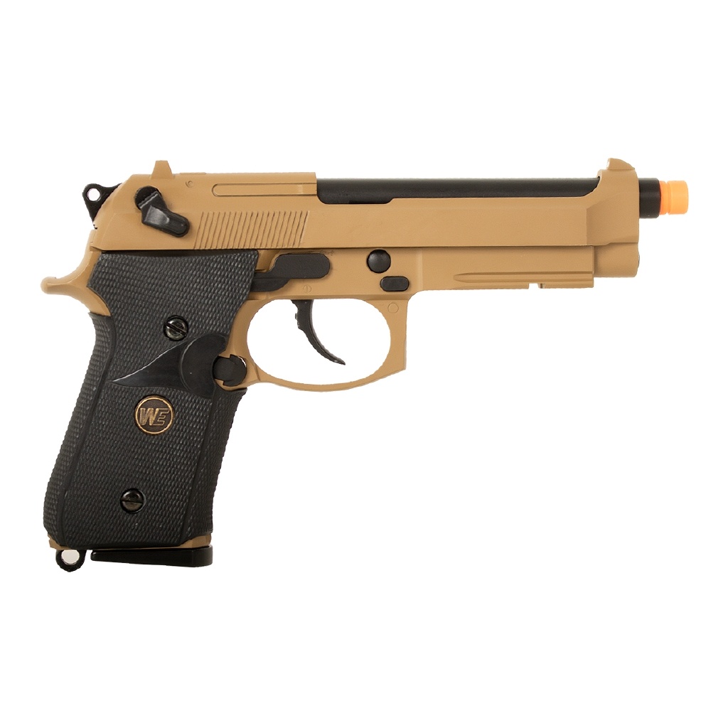 Pistola de Airsoft Green Gas WE M9 Blowback - Tan | Shopee Brasil