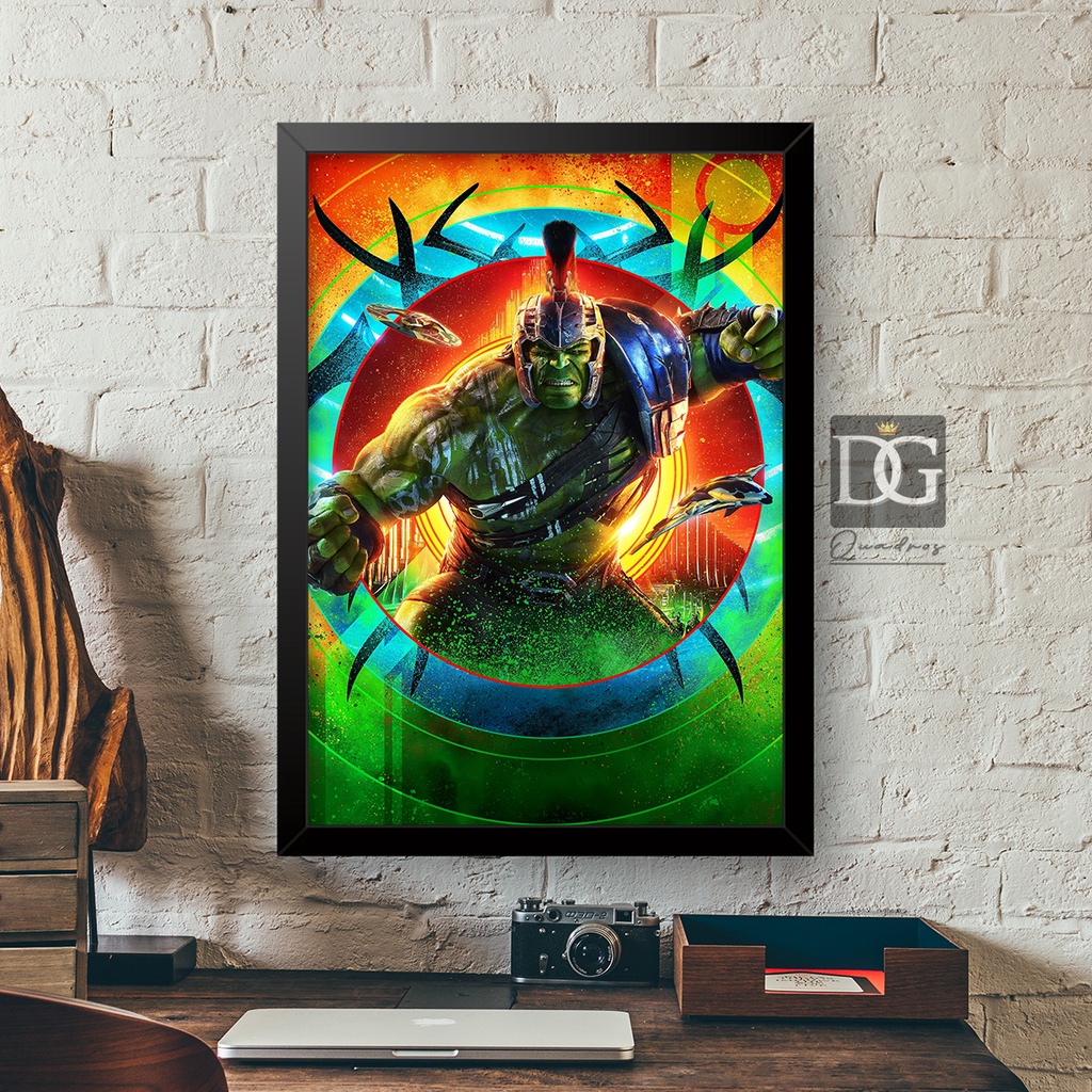 Quadro Decorativo Hulk, Marvel, Super Herois Tamanho A3 com moldura ...