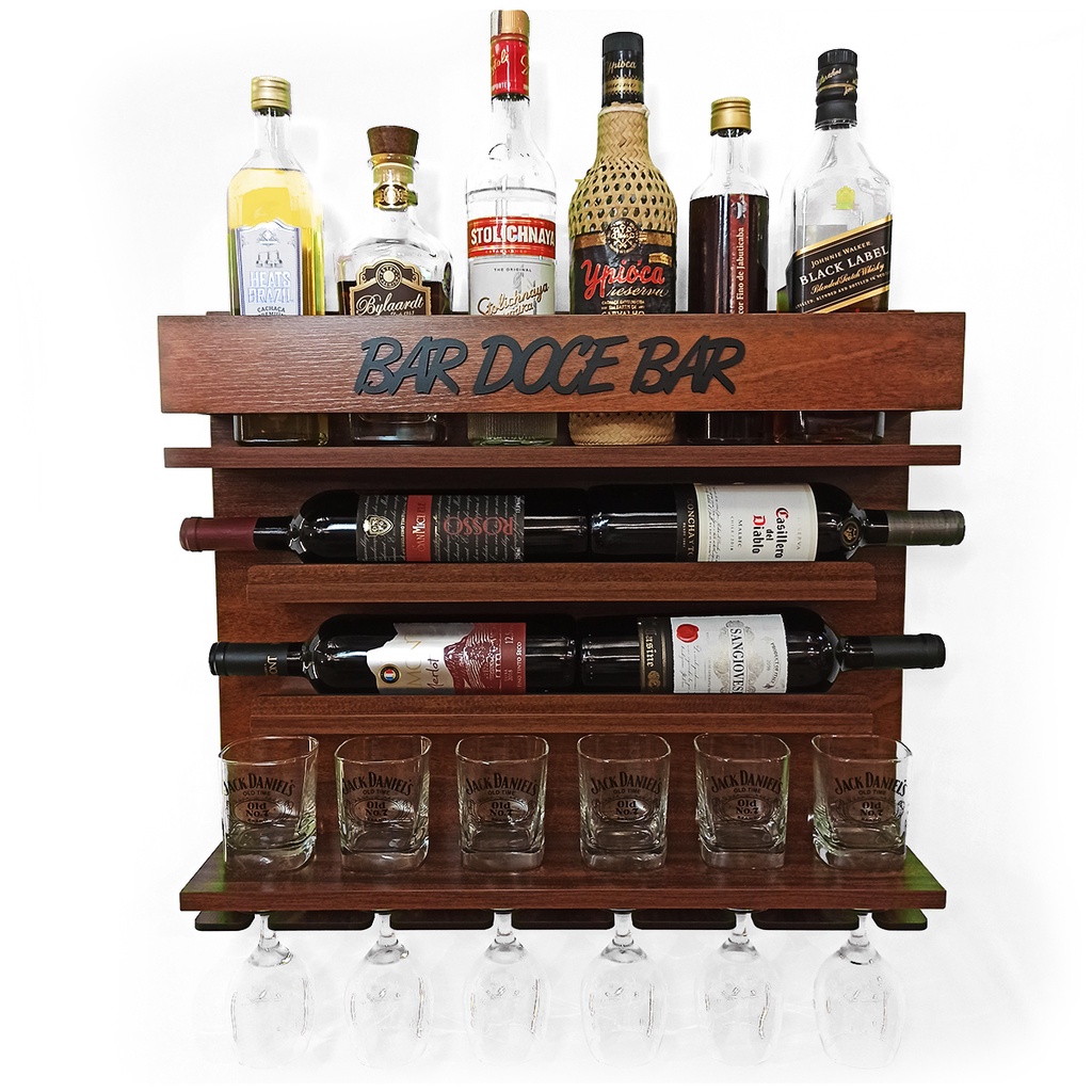Adega De Parede Com Barzinho - Tema Bar Doce Bar - 60 x 51cm - Cor ...