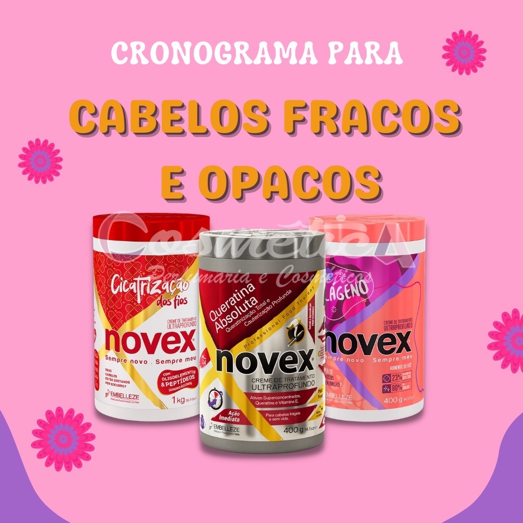 CRONOGRAMA CAPILAR PARA CABELOS FRACOS E OPACOS NOVEX 400G | Shopee Brasil