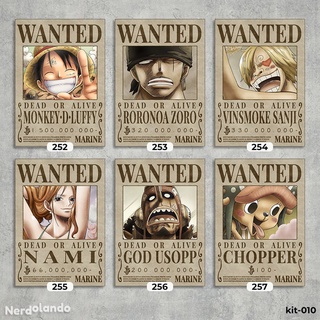 Luffy - One Piece (Cartaz de Procurado - Wanted) 262 - Quadro MDF 14x20 ...