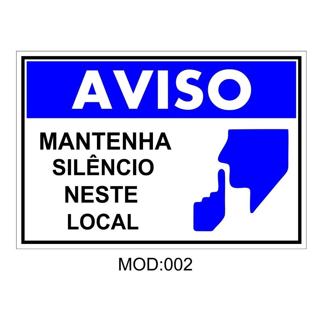 Placa De Sinalização - Aviso Mantenha Silêncio Neste Local | Shopee Brasil