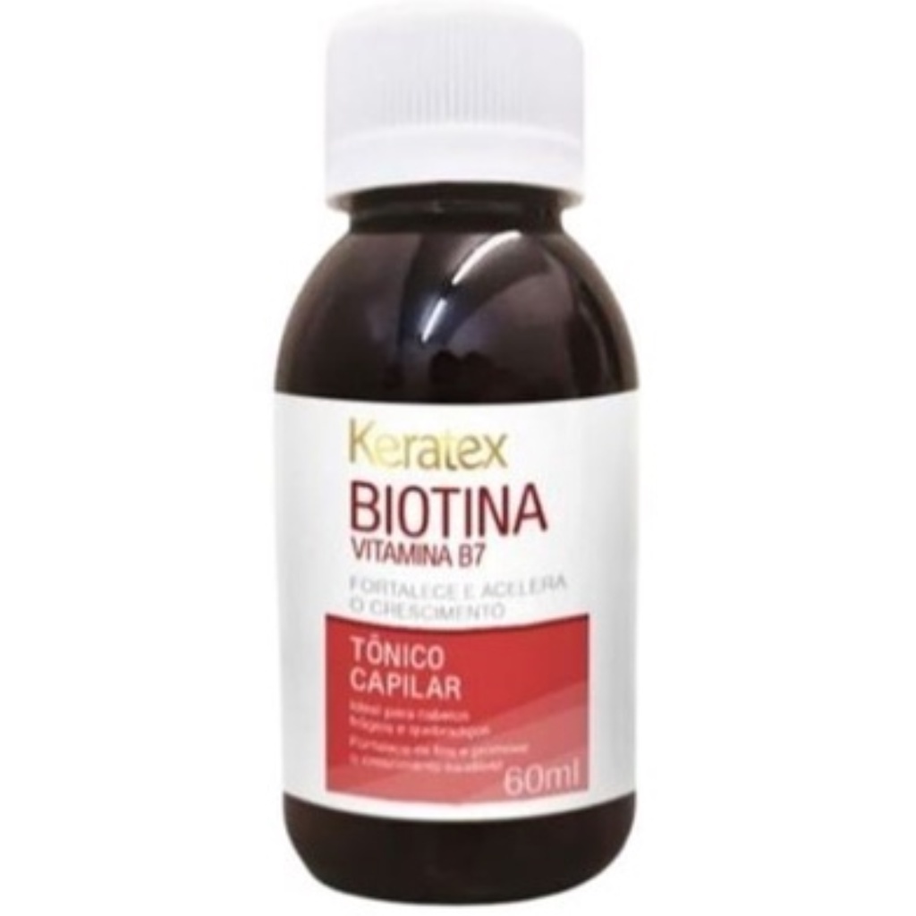 Biotina Liquida Vitamina B7 Crescimento e Fortalecimento dos Cabelos Keratex 60ml | Shopee Brasil