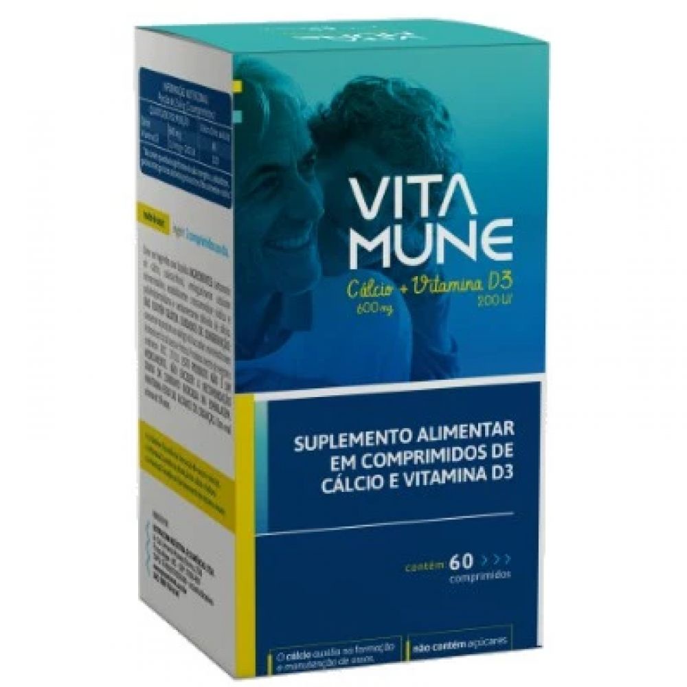 Vita Mune Cimed Cálcio + Vitamina D3 600mg C/ 60 Cpr Original | Shopee ...