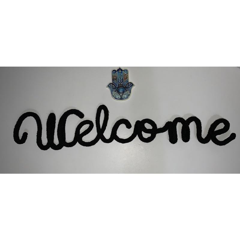 Welcome - Letras decorativas - Palavra em Tricotin - Enfeite de porta ...