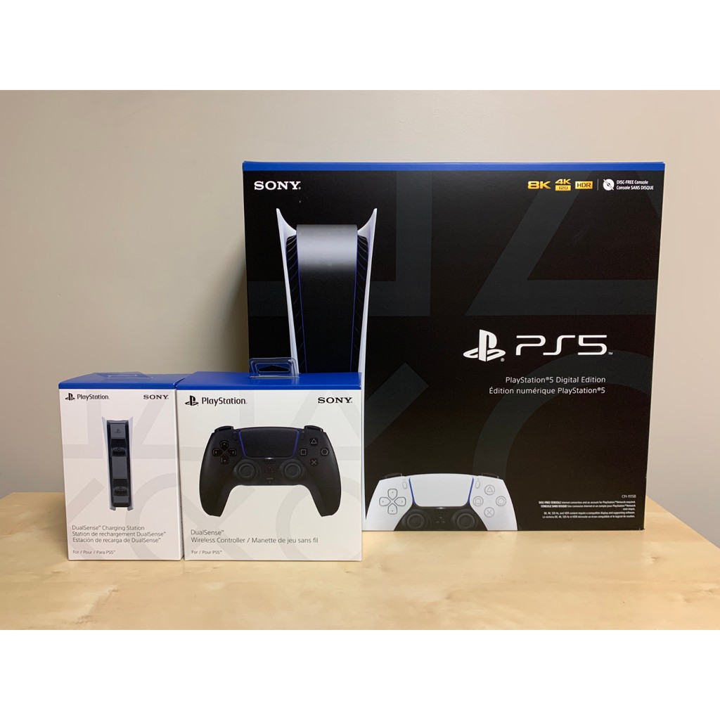 Sony PS5 Digital Edition Bundle + Black second controller and charging ...