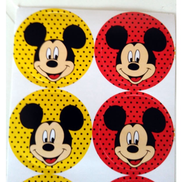 Adesivo Mickey Mouse Redondo 4cm (30 adesivos) | Shopee Brasil
