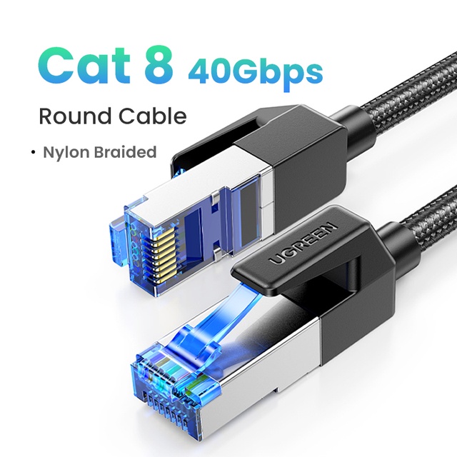 Cabo Rede RJ45 Cat8 50cm 40gbps 2000mhz Nylon Round Ugreen | Shopee Brasil