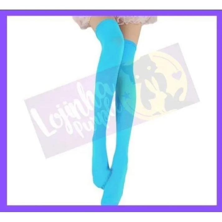 Meia Longa 7/8 Fina Azul Cosplay / Visual - Pronta Entrega - | Shopee ...