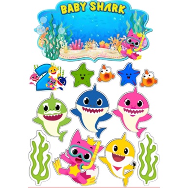 Topo de Bolo Baby Shark Topper Personalizado | Shopee Brasil