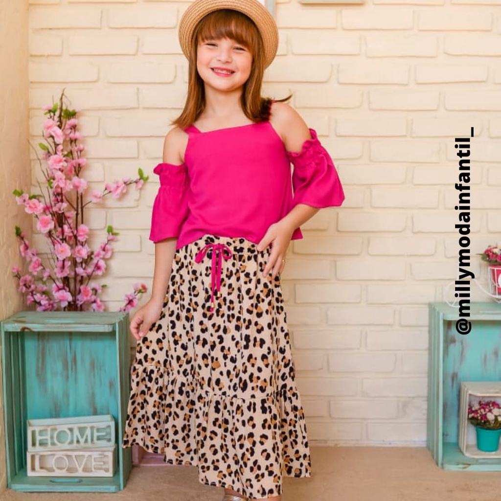 Conjunto Saia e blusa (Milly Moda Infantil) | Shopee Brasil