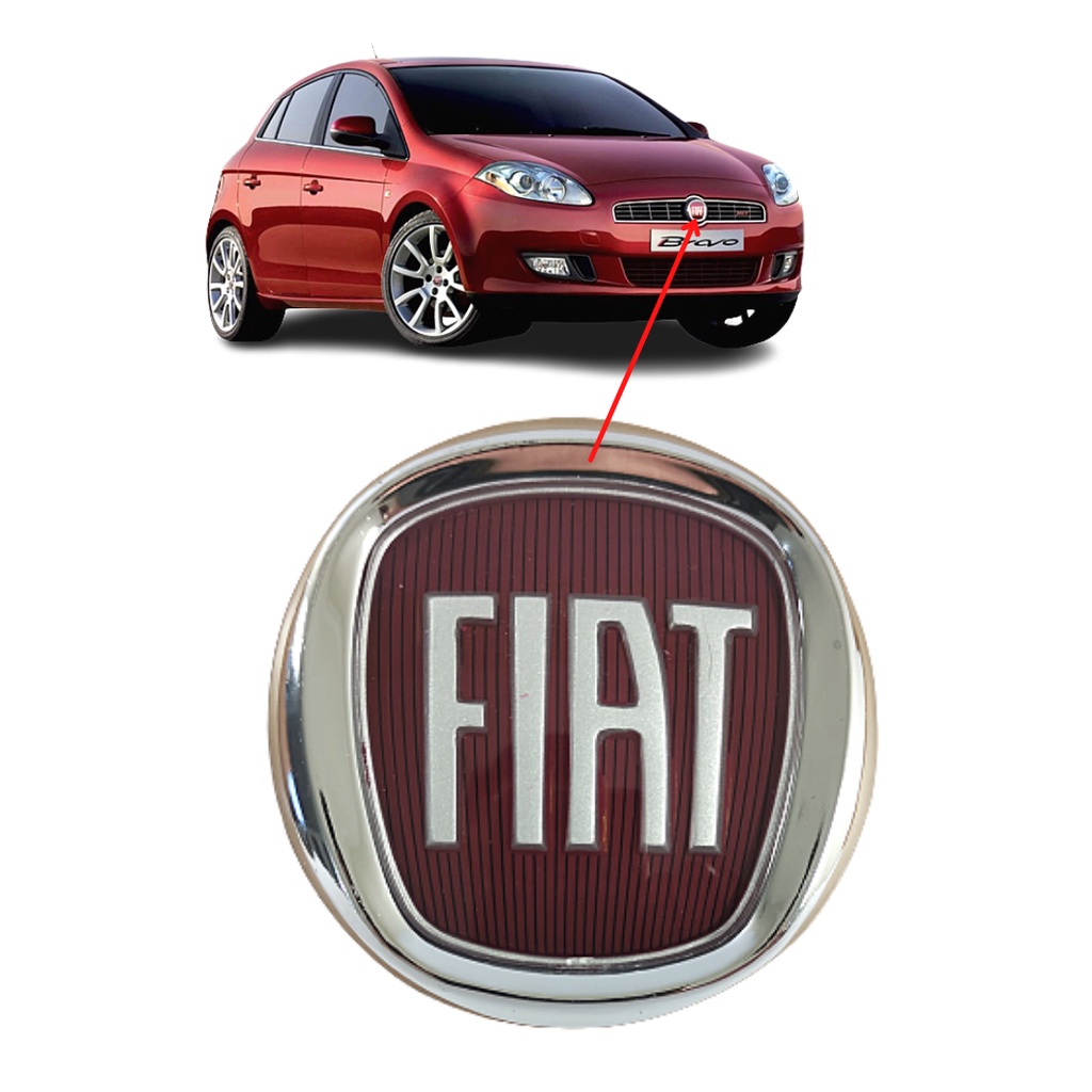 Emblema Grade Fiat Bravo 2011 2012 2013 2014 2015 2016 95mm | Shopee Brasil