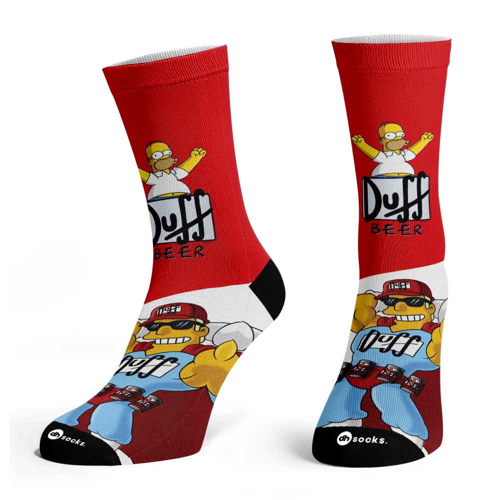 Meia Diferenciada Cano Alto Cerveja Duff Beer Homer Simpsons | Shopee ...